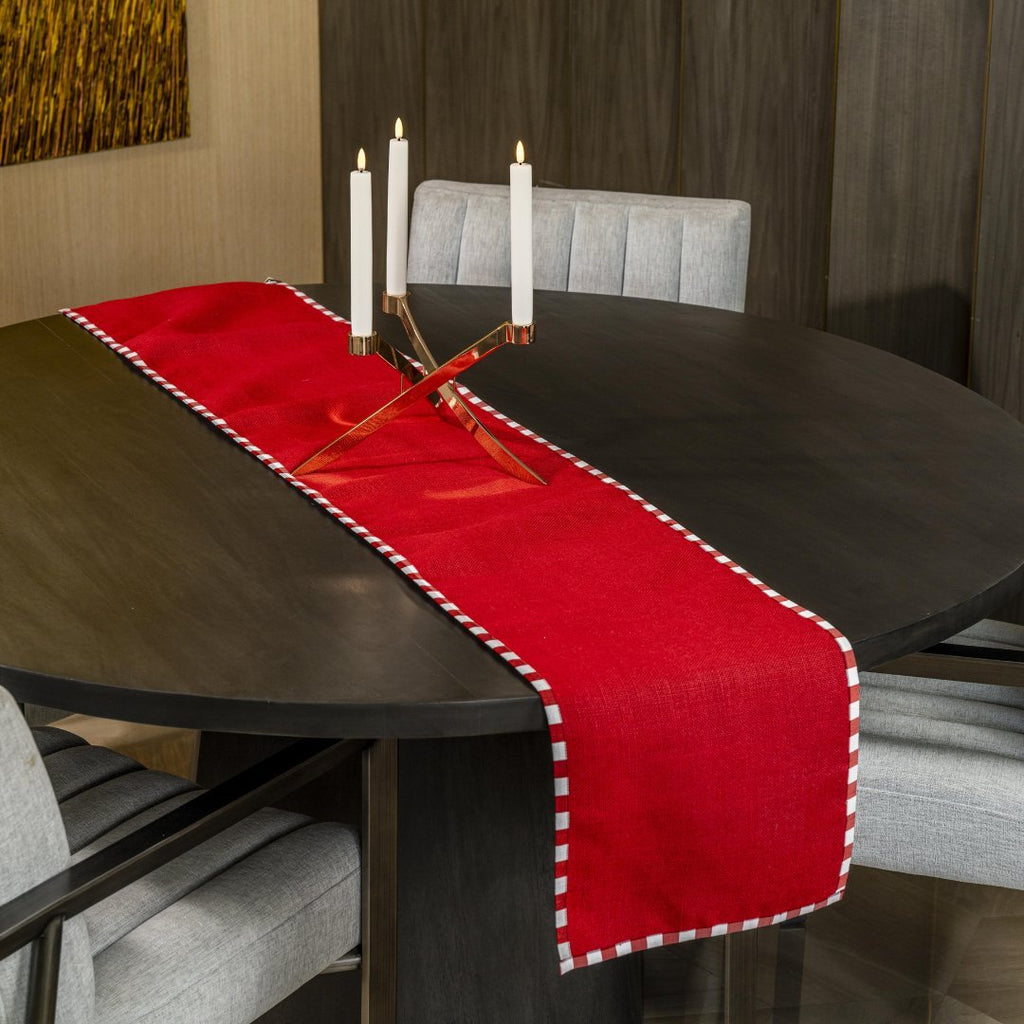 Jute & Aspen Check Piping Table Runner – Joy By